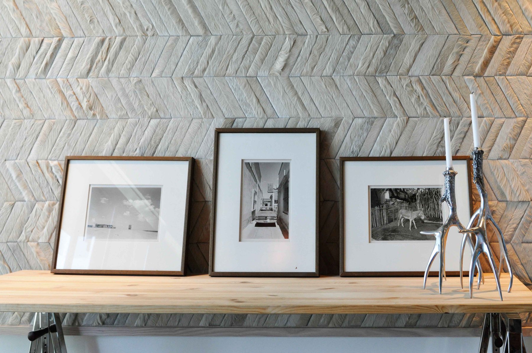 Kyle Bunting Hide rug on wall Chevron - Crowley designs - Splendid Habitat